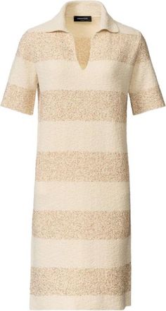 Fabiana Filippi Femme, Robes, Beige, Taille: 40 FR Robe en tweed de coton ray&eacute; avec sequins