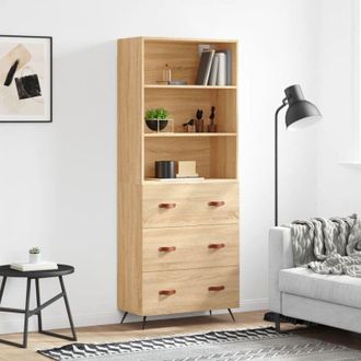 vidaXL Highboard Sonoma-Eiche 69,5x34x180 cm Holzwerkstoff Vidaxl