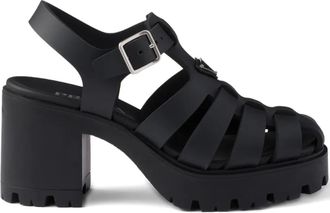 Prada 90mm metal buckle platform sandals - Schwarz
