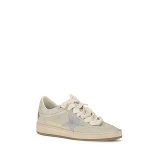 Golden Goose Womens Beige Calf Leather Bos Taurus Low Top Sneakers