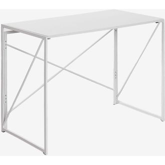 Sklum Bureau rectangulaire pliant 100x50 cm en MDF et m&eacute;tal Andra SKLUM Blanc