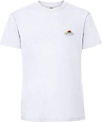 Fruit Of The Loom Ringspun Premium T-Shirt mit Vintage-Logo auf der Brust, Blanc - Petit logo vintage, XL