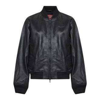 Diesel L-Ilyan Leder Bomberjacke - - Jackets - Damen - Schwarzk - S