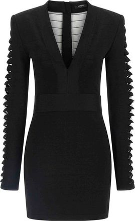 Balmain Knielanges Kleid - Schwarz