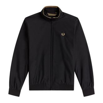 Fred Perry Sportliche Nylonjacke mit Gestreiftem Saum - - Jackets - Herren - Schwarzk - M