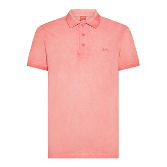 Sun 68 Homme, Tops, Rose, Taille: S Vintage Wash Piqu&eacute; Polo