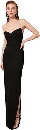 Trendyol Robe de soirée et de Bal Moulante Longue, Noir, 66 Femme