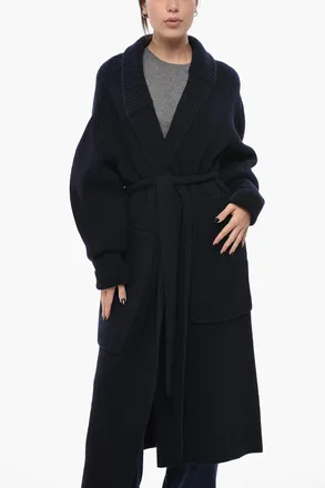SA SU PHI Langer Cardigan aus Kaschmir-Mix mit G&uuml;rtel Sa Su Phi
