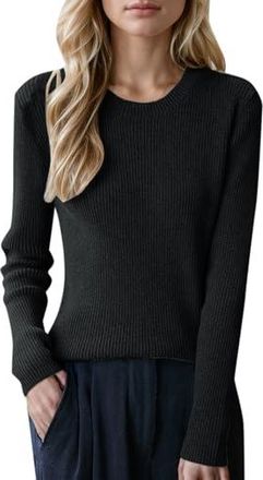 Generic sous Pull Femme Haut Thermique Femme sous Pull Thermique Femme Doux Glamour Cardigan R&eacute;tro Col Rond Boutonn&eacute; Tricot&eacute; Fin Top Slim Polyvalent Printemps