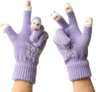 Generico Gants dhiver avec écran tactile, gants élastiques chauds avec doigts pour écran tactile, gants antidérapants pour réchauffer les mains, équipement pou