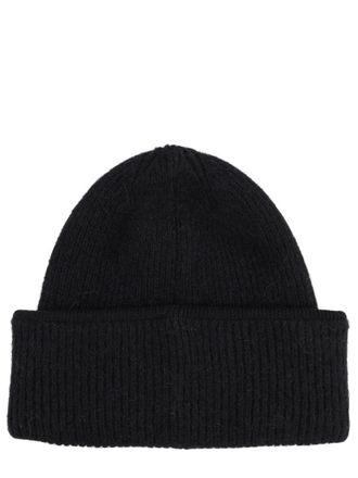 Jacquemus ACU00666AK0_0227990 Alpaca Wool Grosgrain Flat Cap - Black