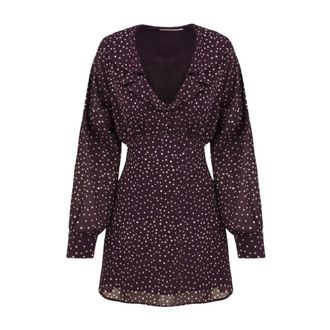 Mar De Margaritas Kurzes Kleid mit R&uuml;schen am Ausschnitt - - Dresses - Damen - Lila - S