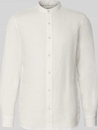 Scotch & Soda Regular Fit Leinenhemd mit Stehkragen