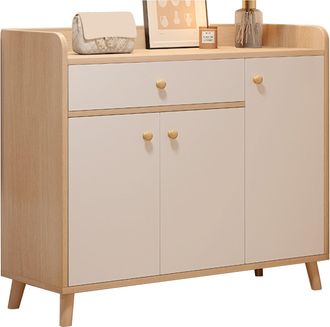 Generic Schuhschrank 32cm Große Lagerkapazität Holzschuhregal Massivholz Umweltfreundliches Brett Schuhregal Shoe Rack Cabinet für Den Eingangsbereich, Flur(1