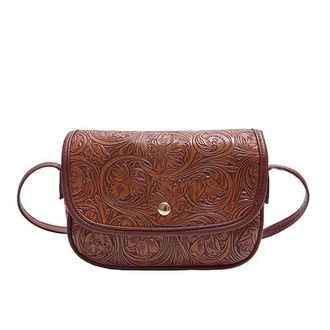 Generic Sac &agrave; bandouli&egrave;re en cuir synth&eacute;tique pour femmes et filles pour les sorties (marron)