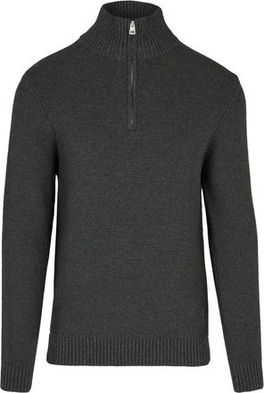 Bomboogie Homme, Pulls, Gris, Taille: L Pull avec col montant et fermeture &eacute;clair
