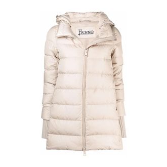 Herno Mittlere Daunenjacke mit Kapuze - - Coats - Damen - Beige - S