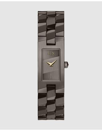 A|X Armani Exchange Uhr mit zwei Zeigern aus braunem Edelstahl in Braun