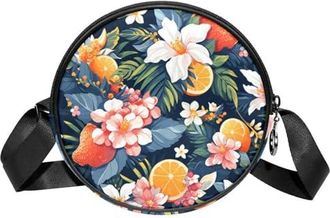 Generic Sac &agrave; bandouli&egrave;re Circle pour femme, petit sac &agrave; bandouli&egrave;re color&eacute; avec fermeture &eacute;clair, bretelles r&eacute;glables, sac &agrave; main rond d&eacute;contract&eacute; pour femme