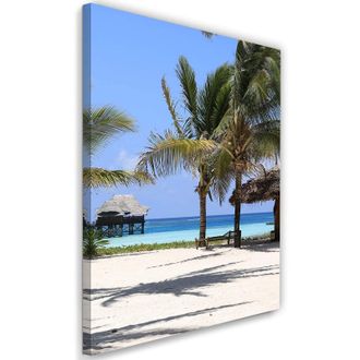 Feeby Leinwandbild Landschaft Bild Kunstdruck Ozean Blau 40x60 cm