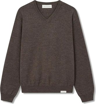 Man On The Boon. pull en cachemire à col v - Marron