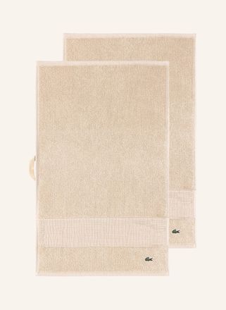 Lacoste G&auml;stetuch 2er Set Llecroco beige