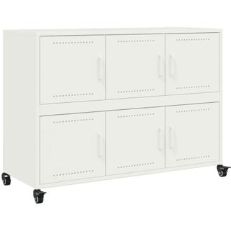 vidaXL Sideboard Weiß 100,5x39x72 cm Stahl Vidaxl