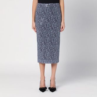 Rotate Sequined midi skirt with purple print