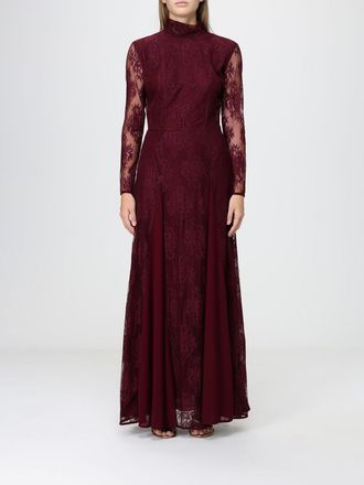Hanita Langes Abendkleid aus Spitze mit Stehkragen und langen &Auml;rmeln