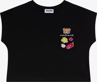 Moschino T-Shirt aus Baumwollpiqu&eacute; Moschino Teddy Bear - Schwarz