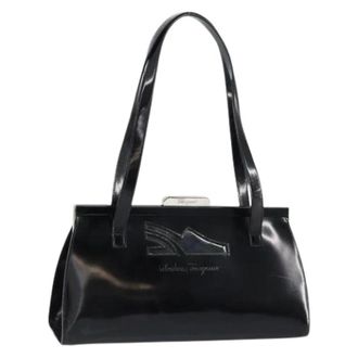 Ferragamo Sac &agrave; main en toile enduite Pre-owned - Femme - Pre-owned - Noir - Taille: ONE Size