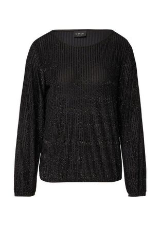 s.Oliver Langarmshirt T-Shirt Samt-Shirt mit Ausbrennermuster und Gummib&uuml;ndchen