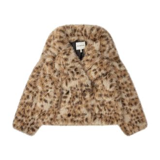 Munthe Femme, Vestes, Brun, Taille: 40 FR Veste Courte en Fausse Fourrure et Shearling