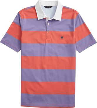 Brooks Brothers Homme, Tops, Multicolore, Taille: M Polo Rugby &agrave; Rayures Stretch en Piqu&eacute; Coupe Slim
