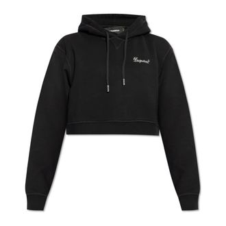 Dsquared2 Femme, Sweatshirts et sweats &agrave; capuche, Noir, Taille: 38 FR Sweat &agrave; capuche avec logo