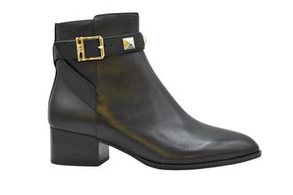 Michael Kors Stiefel - Smooth Leather Ankle Boots With Gold-Tone Accents - Gr. 6 - in Schwarz - f&uuml;r Damen