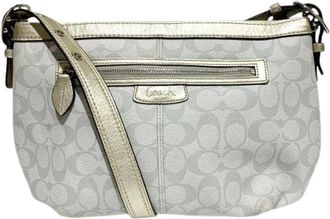 Coach Sac bandouli&egrave;re Pre-owned en cuir et PVC Signature - Femme - Pre-owned - Blanc - Taille: ONE Size