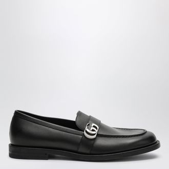 Gucci Schwarze Loafer aus geb&uuml;rstetem Leder mit Double G