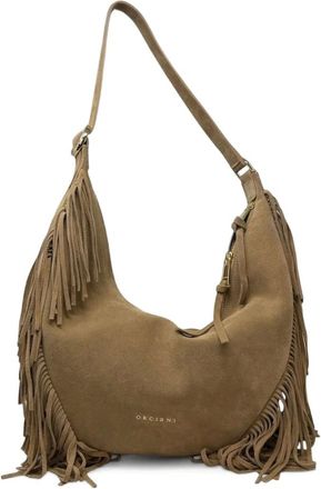 Orciani Femme, Sacs, Vert, Taille: ONE Size Hobo Peach Fringe