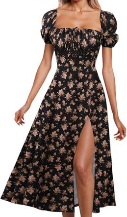 Generic Robe amincissante d&eacute;t&eacute; 2026 pour femme, style fran&ccedil;ais, couleur unie, mince, confortable, imprim&eacute;, autre, XXL