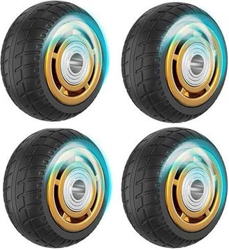 Dinner (4er-Set) 5-Zoll-Laufrollen aus mittelgro&szlig;em Kugellager aus Gummi, Rollen aus Vollgummi mit doppelter Abdeckung (Zubeh&ouml;r senden) (Color : Rubber Wheel