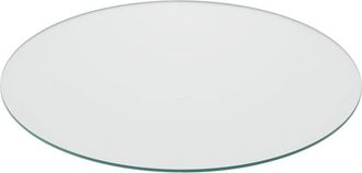 Relaxdays Relaxdays Plaque en verre de s&eacute;curit&eacute; tremp&eacute;, pour table et chemin&eacute;e, ronde, &Oslash; 80 cm, 8 mm d&eacute;paisseur, transparente