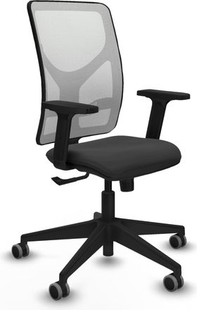 Piqueras y Crespo Arbeitsstuhl mit Armlehnen, h&ouml;henverstellbare Lendenwirbelst&uuml;tze, ausgestattet mit 3 Positionen und Schneideschaum. Mit Rollen von 65 mm Parkett. Wei&szlig;