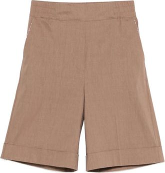 D.exterior Femme, Shorts, Brun, Taille: 38 FR Shorts mi-longs &agrave; taille &eacute;lastiqu&eacute;e