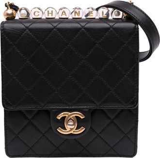 Chanel Hobo Bags - Small Lambskin Chic Pearls Flap - Gr. unisize - in Schwarz - für Damen