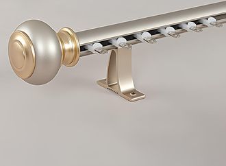 Generic 28.0mm Wei&szlig;e Gardinenstangen Aus Aluminium, Vorhangstange Mit Metallhalterungen Und Dekorativem Kopf, 70-600 cm T&uuml;rvorhangstange F&uuml;r Wandmontage Und F
