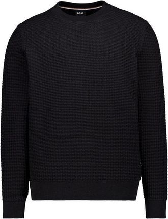 HUGO BOSS Herren Pullover schwarz unifarben