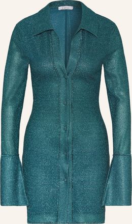 Os&eacute;ree Hemdblusenkleid Lumi&egrave;re Mit Glitzergarn blau