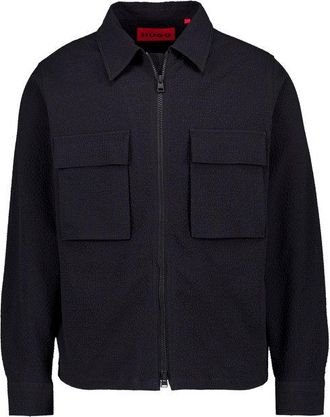 HUGO BOSS Herren Overshirt schwarz
