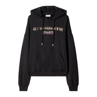 Off-white Graphic Print Cotton Hoodie - - Sweatshirts & Hoodies - Herren - Grau - S